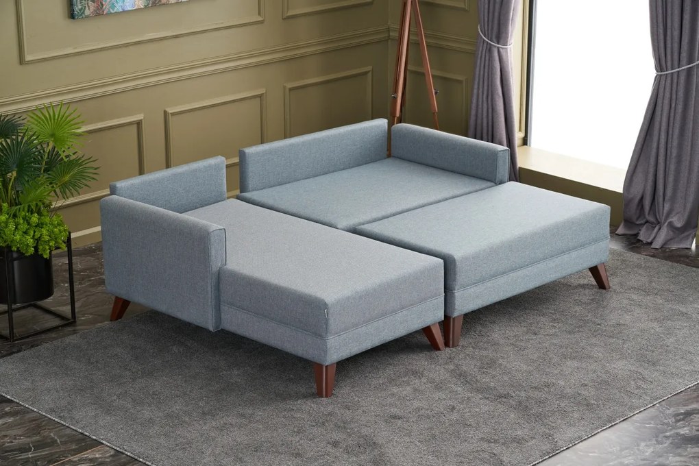 Atelier del Sofa Rohová sedací souprava Bella Soft Mini Köşe Left - Blue, Modrá