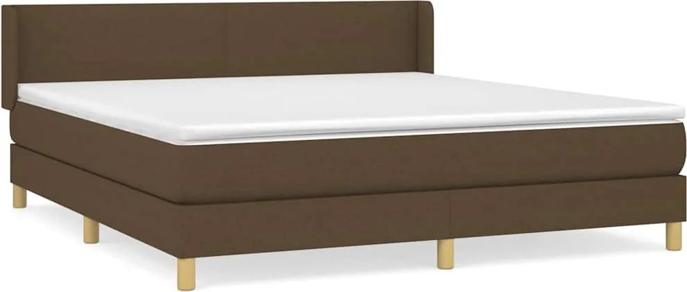 Box spring postel s matrací tmavě hnědá 180x200 cm textil 3130132