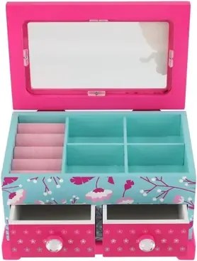 TEDDIES Šperkovnice Princess 2 zásuvky / Šperkovnice / Dřevěná / 18x12