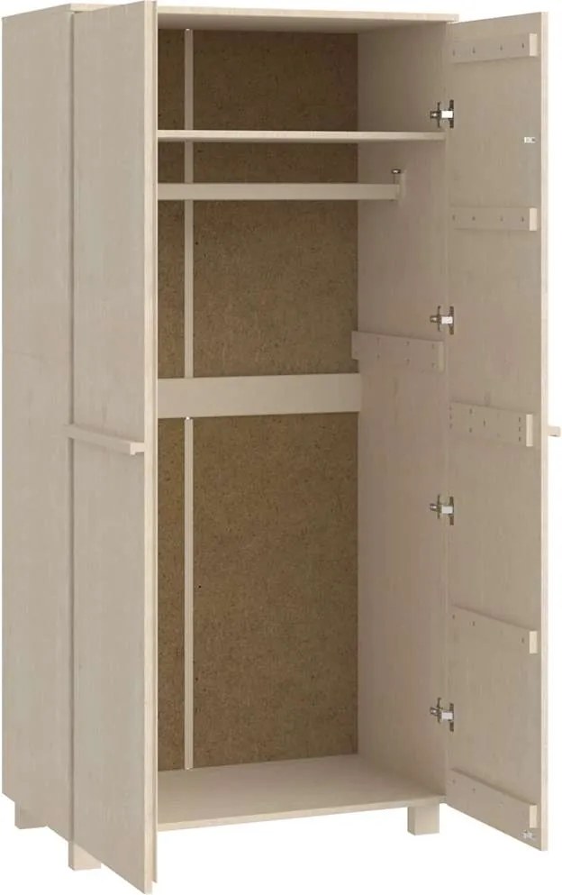 Šatní skříň HAMAR medově hnědá 89x50x180 cm masivní borovice 340480