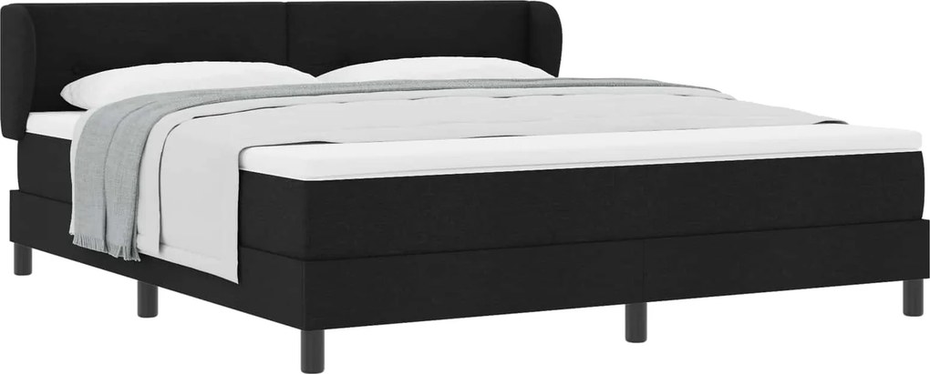 Postel s boxspringem s čelo Černá 180 x 200 cm textil 3340040