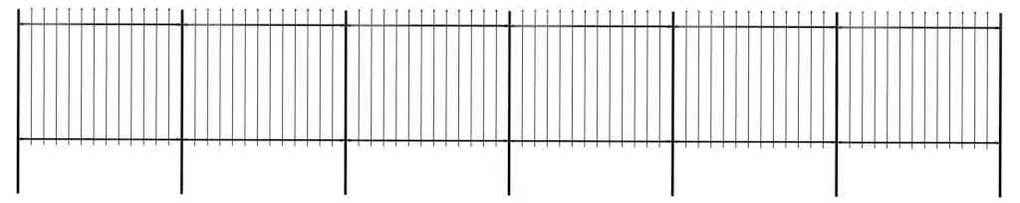 Zahradní plot s kopím nahoře ocelový 1005 x 150 cm černý 277634