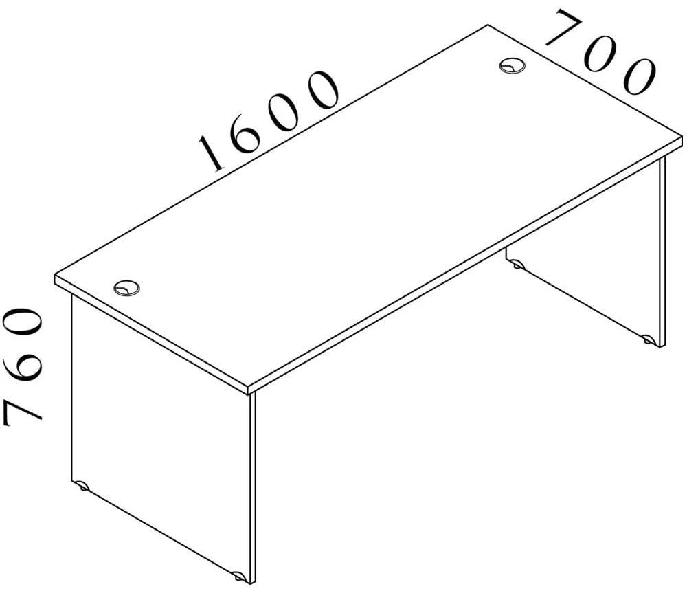 Stůl Visio LUX 160 x 70 cm, dub