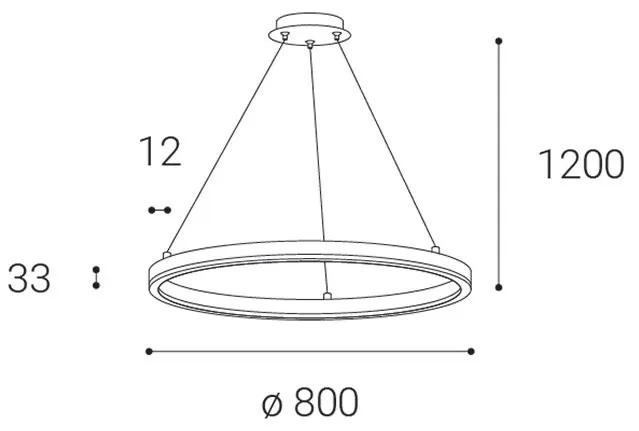 Led2 Závěsné LED svítidlo CIRCLE P-Z ø 80 cm, 3000/4000K Barva: Bílá, Stmívání: Casambi TW