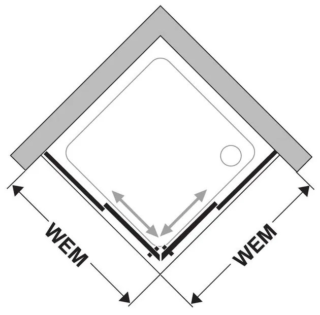 Duscholux Bella Vita C - Sprchový kout pro vaničku 80x90cm, posuvné dveře, čiré sklo CareTecPro, profily matné stříbrné
