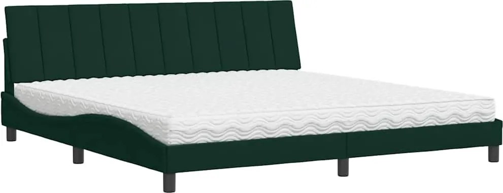 Postel s matrací Hanko tmavě zelená 200 x 200 cm samet 3208619