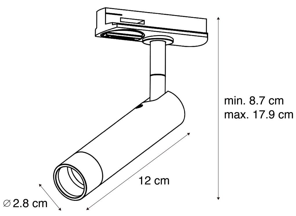 Moderní bodové svítidlo béžové s bílou pro 1fázový kolejnicový systém - Iconic Ivy