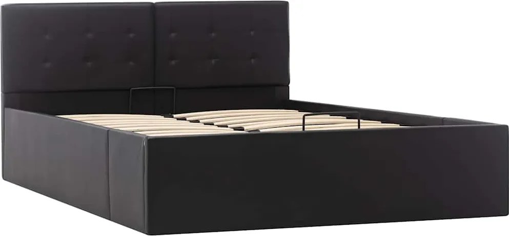 Rám postele s úložným prostorem černý umělá kůže 120x200 cm 285512