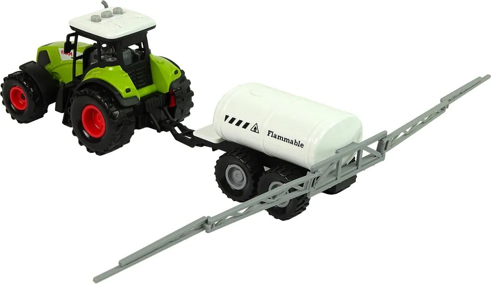 LEAN Toys Sada tří traktorů s přívěsy a postřikovačem, farma