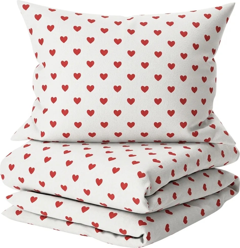 Bavlněné povlečení HEART CHARM bílé, 100% bavlna Rozměr povlečení: 70 x 90 cm | 140 x 200 cm