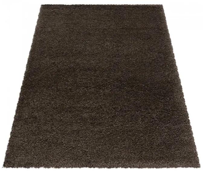 Vopi | Kusový koberec Fluffy shaggy 3500 brown - Kruh průměr 160 cm