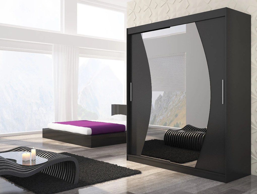 ADRK Furniture Posuvná skříň s zrcadlem DOLORES 180 ADRK-SW-DOL-B-180