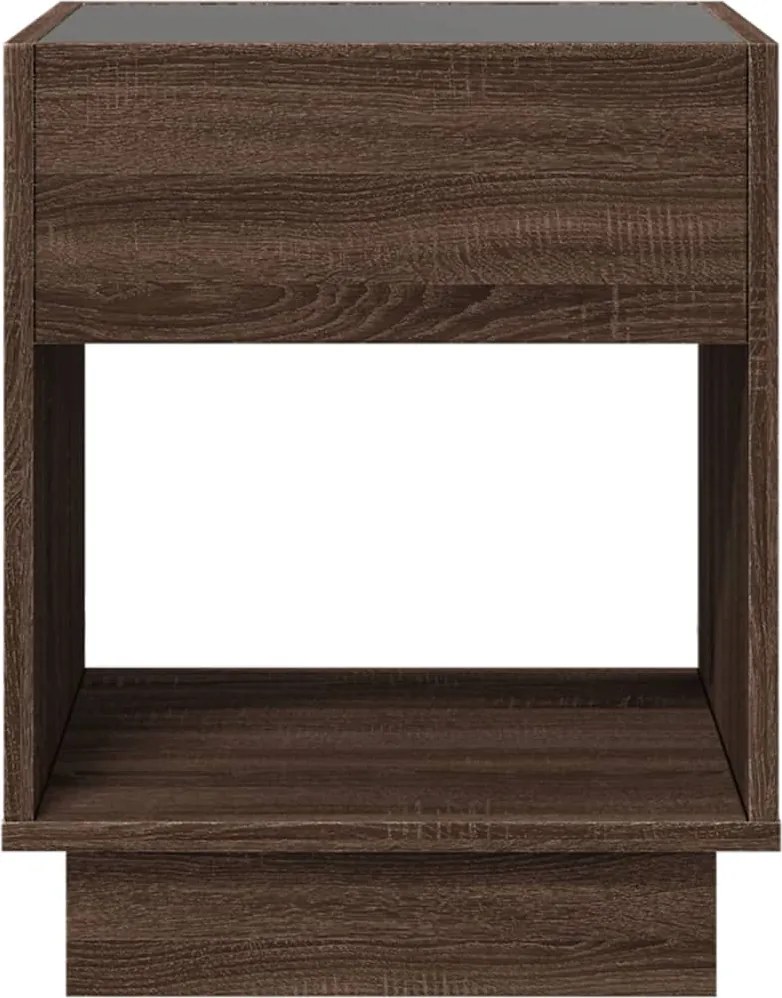 Noční stolek s Infinity LED hnědý dub 40 x 40 x 50 cm 3284083