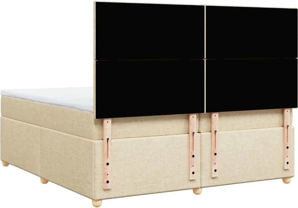 Box spring postel s matrací krémová 200x200 cm textil 3291385