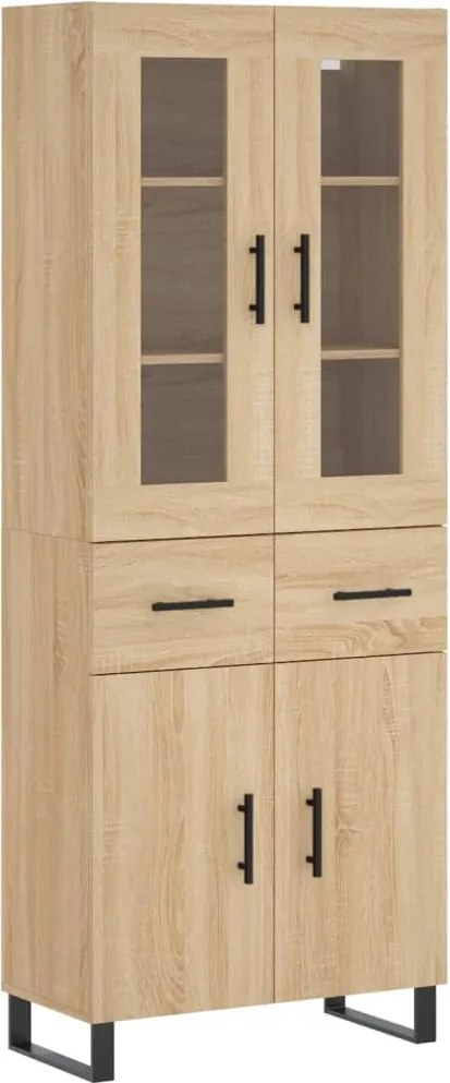 Skříň highboard dub sonoma 69,5 x 34 x 180 cm kompozitní dřevo 3198556