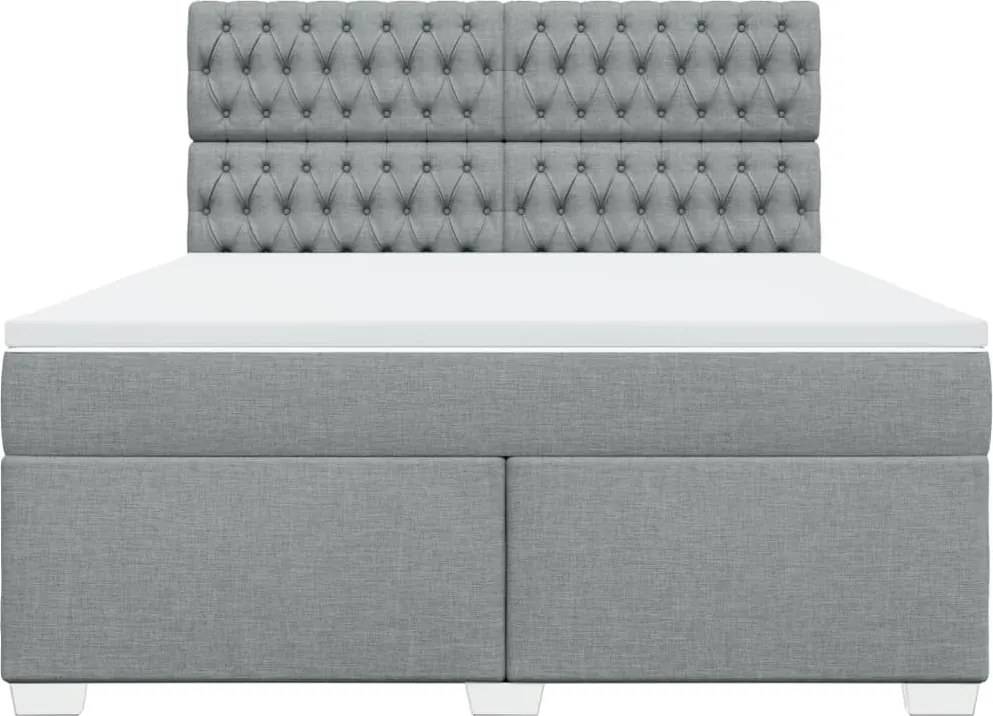 Box spring postel s matrací světle šedá 180 x 200 cm textil 3290574