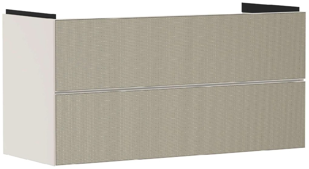 Hansgrohe Xevolos E - Umyvadlová skříňka 118x58x48 cm, 2 zásuvky, matná béžová/bronz 54185390