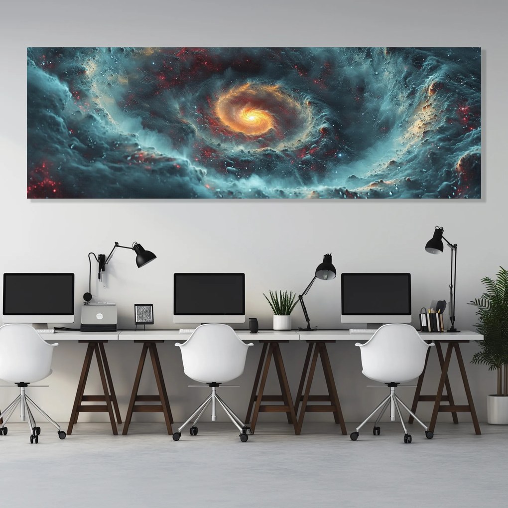 Obraz na plátně - Galaxie Erderit FeelHappy.cz Velikost obrazu: 150 x 50 cm