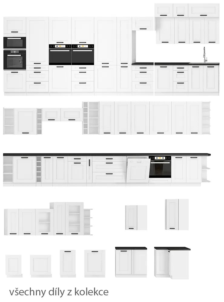 LUNA bb | horní skříňka 40 GS-72 1F s policí | 40 cm | UNI dvířka | bílá mat