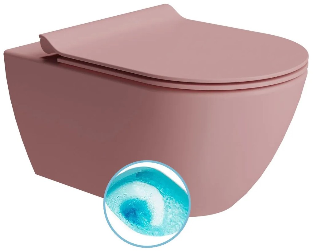 GSI GSI, PURA závěsná WC mísa, Swirlflush, 36x55cm, blush dual-mat, 881524