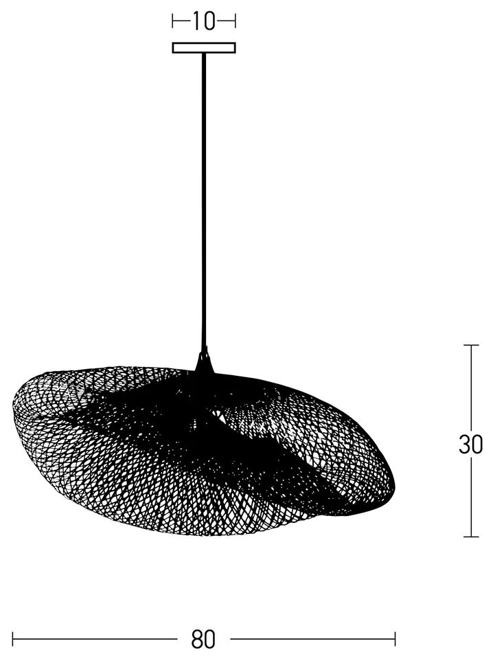 Zambelis 19108 závěsné svítidlo černý bambus, 1xE27, ø80cm
