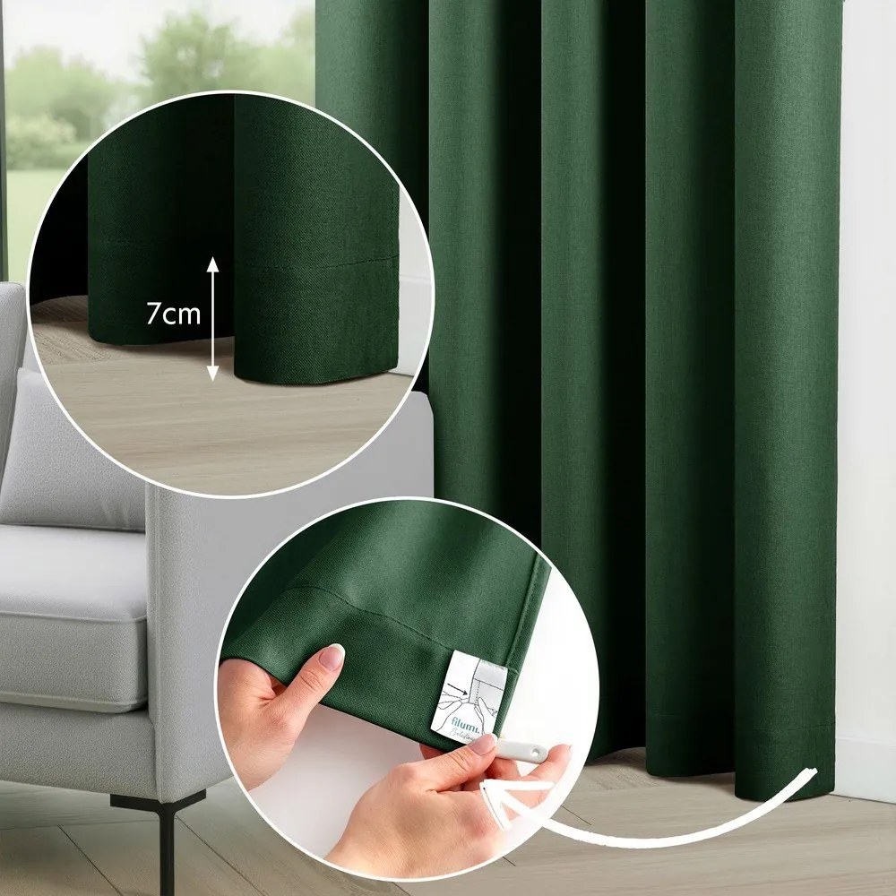 Tmavě zelený dimout závěs 140x300 cm Calisto – Filumi
