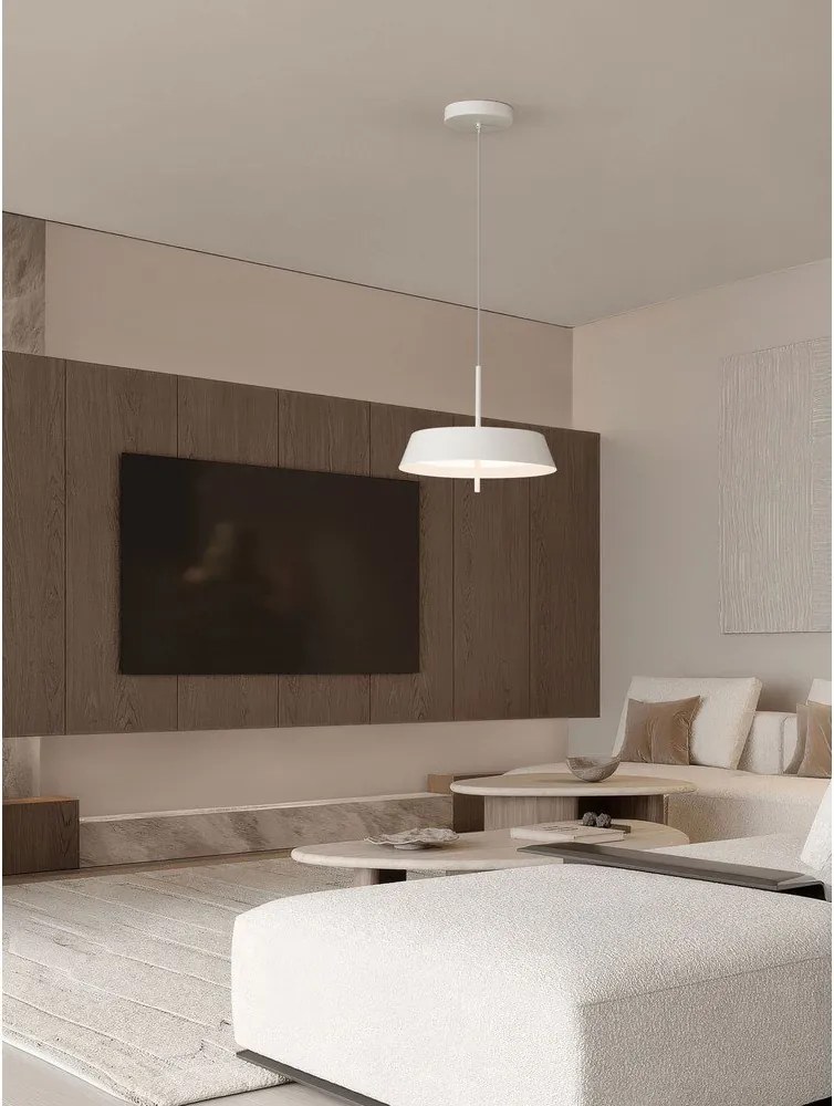 Bílé hliníkové LED stmívatelné závěsné svítidlo ø 45 cm Velio – Nova Luce