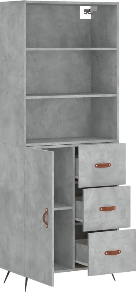 Skříň highboard betonově šedá 69,5x34x180 cm kompozitní dřevo 3189417