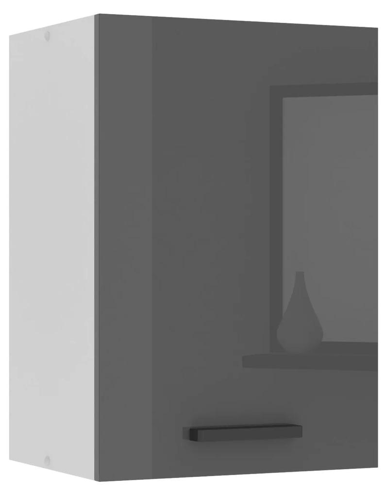 Kuchyňská skříňka Belini Premium Full Version horní 40 cm šedý lesk