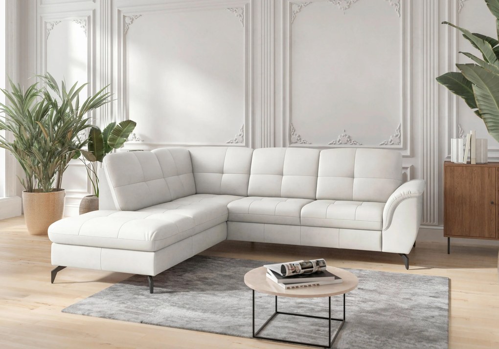 XXXLutz ROHOVÁ SEDAČKA, textil, kůže, bílá Sit & More - Sedací soupravy - 00014401633B