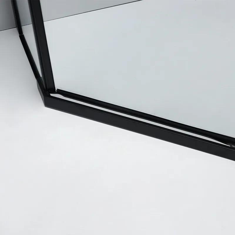 BPS-koupelny Pětiúhelníkový sprchový kout HYD-PK91A 80x80 černá/transparent