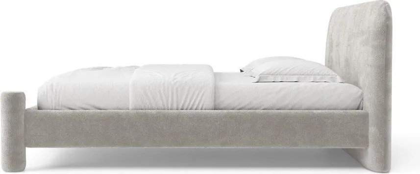 Světle šedá čalouněná dvoulůžková postel s roštem 160x200 cm Vera – Micadoni