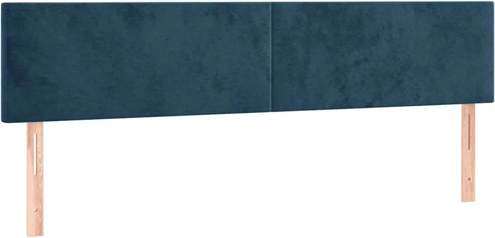 Box spring postel s matrací a LED tmavě modrá 160x200 cm samet 3134295