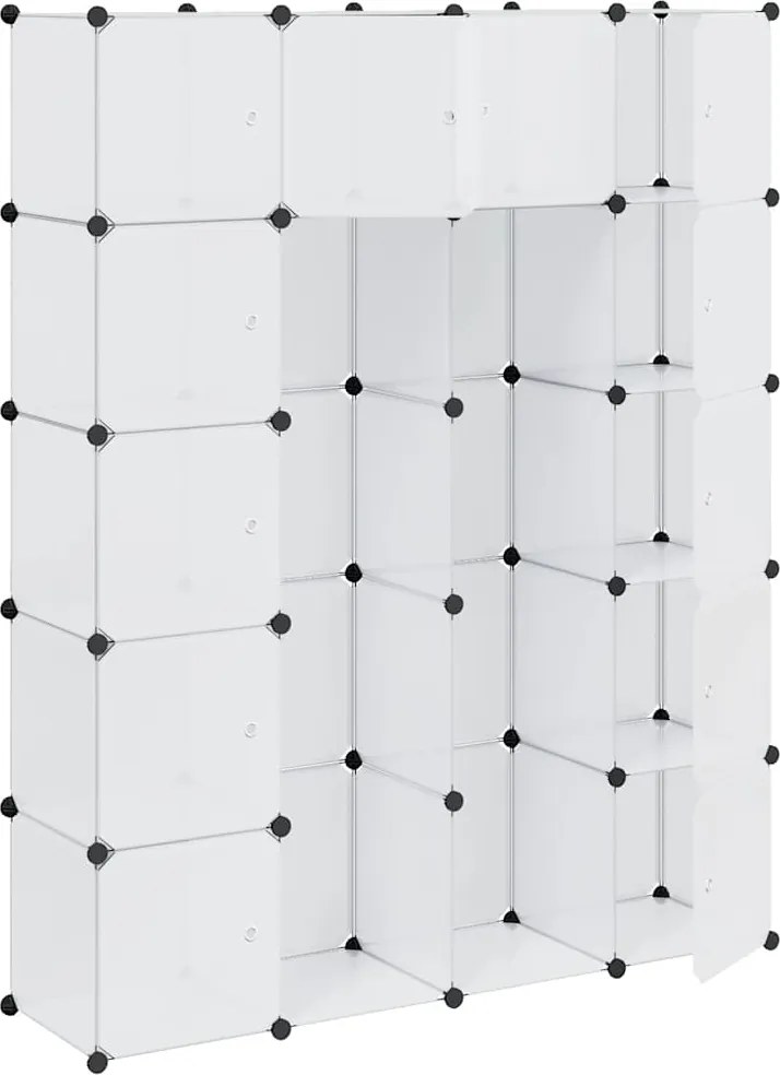 Modulární skříň se 14 přihrádkami bílá 37 x 146 x 180,5 cm 240500