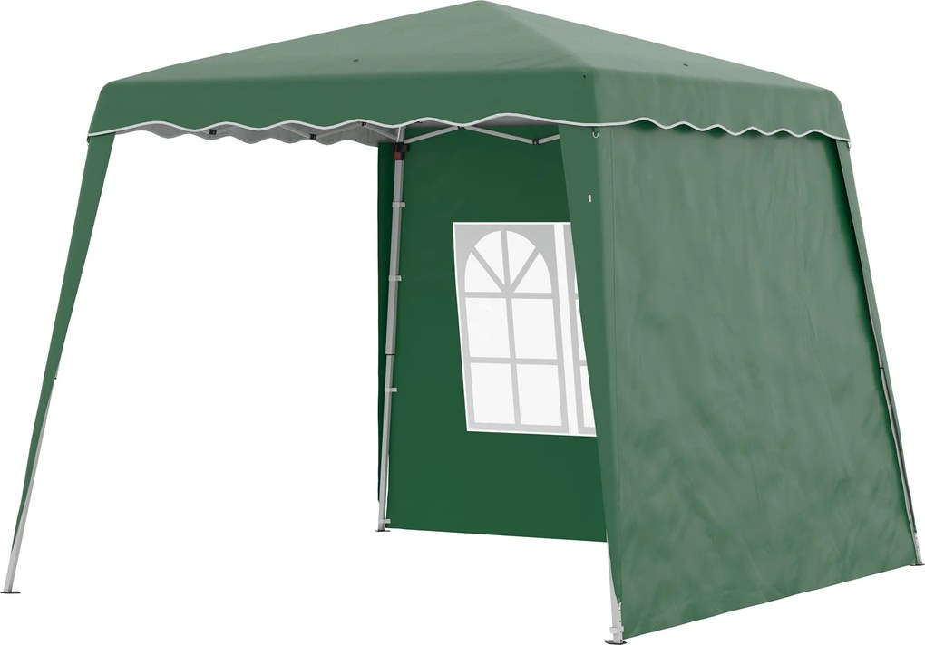 Outsunny Skládací Pavilon s Pop-Up Designem 3x3m se 2 Bočními Stěnami, Nastavitelnou Výškou a Nosným Sáčkem, Ochrana UV50+ Voděodolný Altán pro Kempov