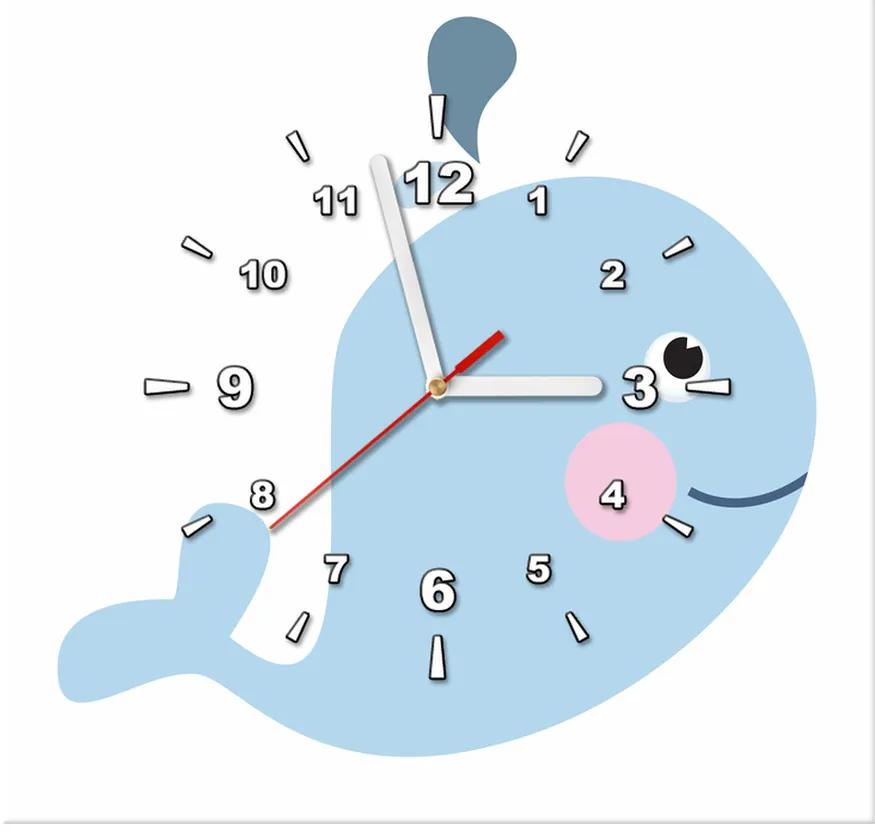 Gario Obraz s hodinami Velryba Rozměry: 30 x 30 cm