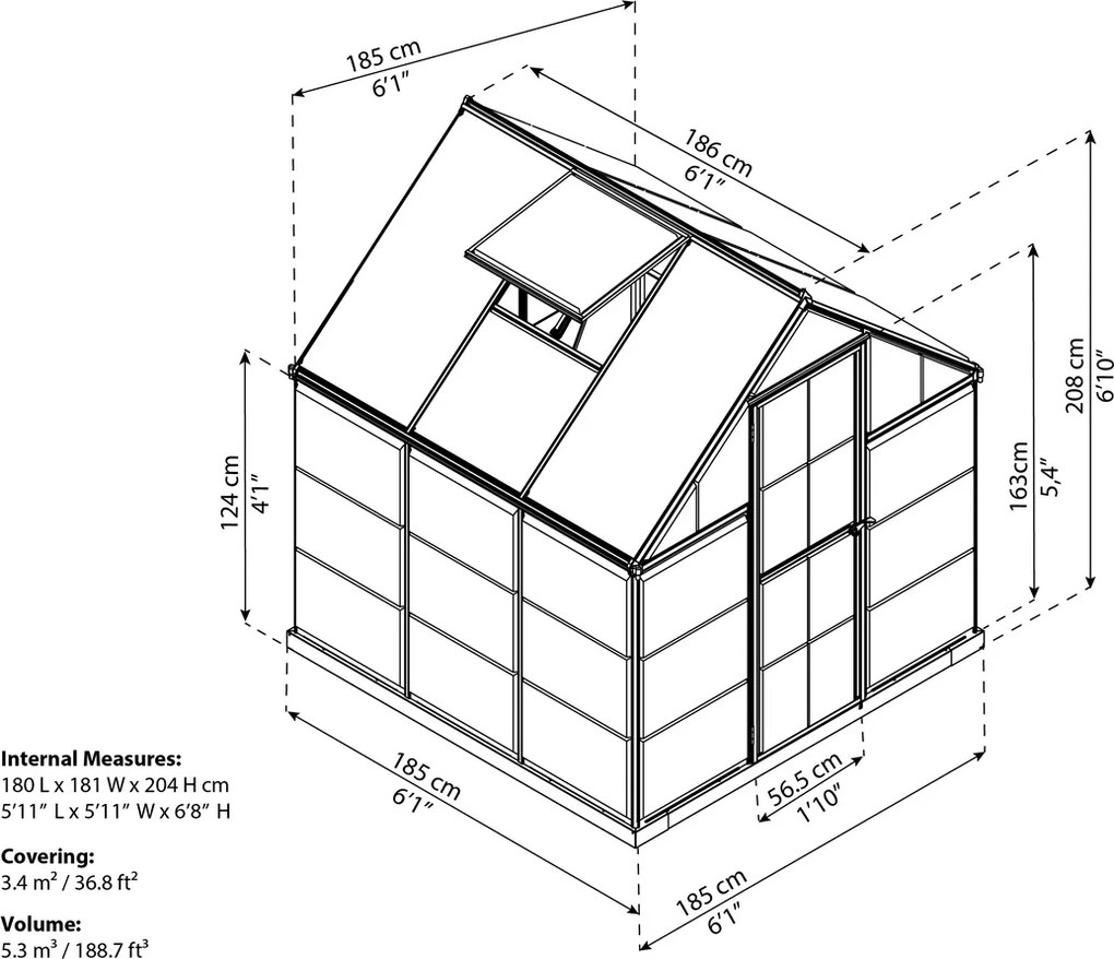 Polykarbonátový skleník Palram hybrid 6x6
