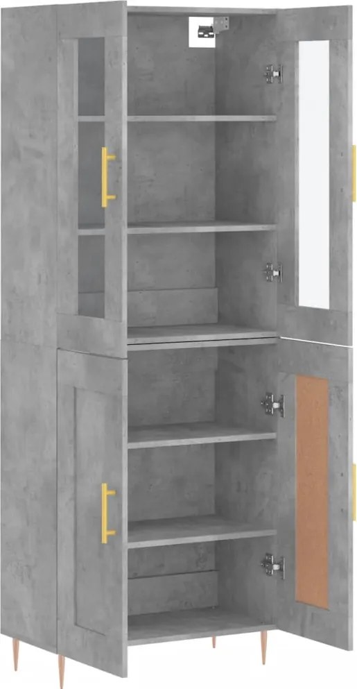 Skříň highboard betonově šedá 69,5x34x180 cm kompozitní dřevo 3198333