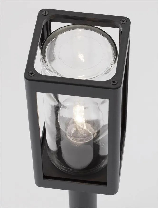 NV 9060193 Venkovní sloupkové svítidlo FIGO tmavě šedý hliník a čiré sklo E27 1x12W 220-240V bez žárovky IP54 - NOVA LUCE
