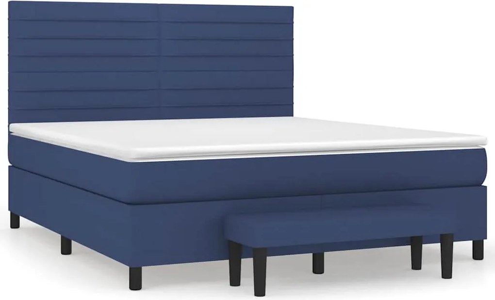 Box spring postel s matrací modrá 180x200 cm textil 3136699