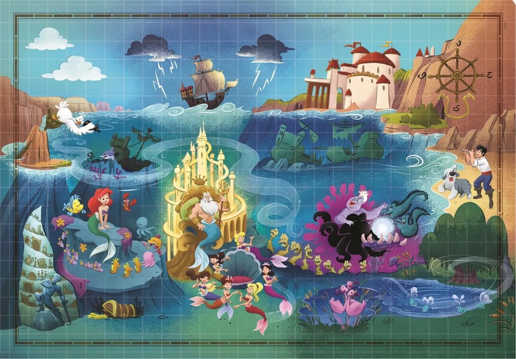 Clementoni puzzle story maps: malá mořská víla 1000 dílků