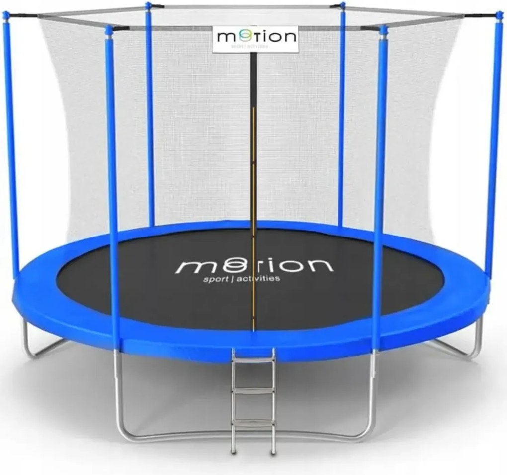 JU Trampolína 8 FT s žebříkem a vnitřní sítí, modrá