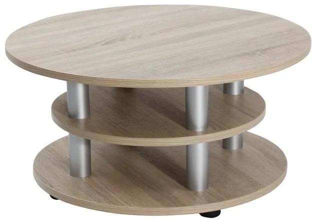 Konferenční stůl Kvido ø65 – dub sonoma