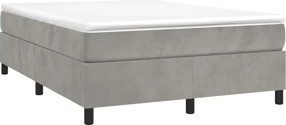 Rám postele s boxspringem světle šedý 140 x 200 cm samet 3121120