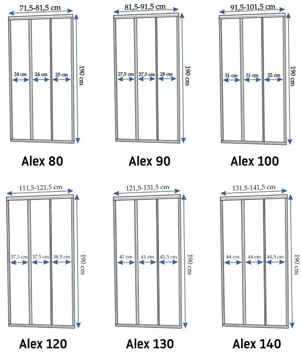 Posuvné sprchové dveře REA ALEX pro instalaci do niky 100 cm, chrom