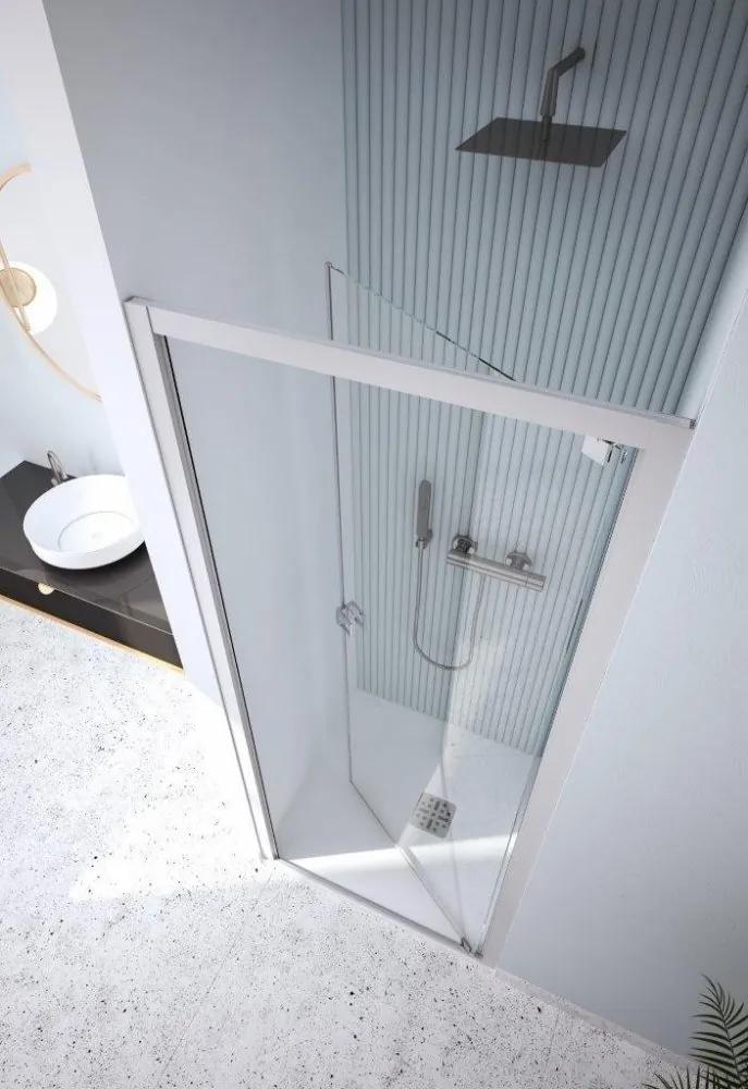 FORTE Sprchové dveře DECO N1B BARVA rámu - Bílá, Rozměr A - 80 cm, Směr zavírání - Pravé (DX), Výplň - Reflex bezpečnostní sklo - 6 mm BDE402DX293700