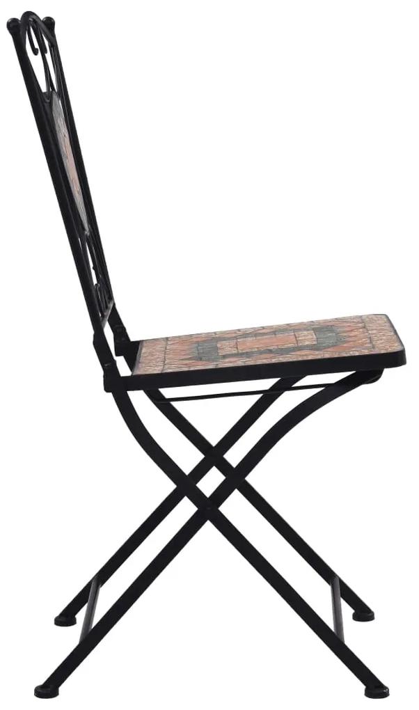 Mozaikové bistro židle 2 ks oranžovo-šedé,  46718