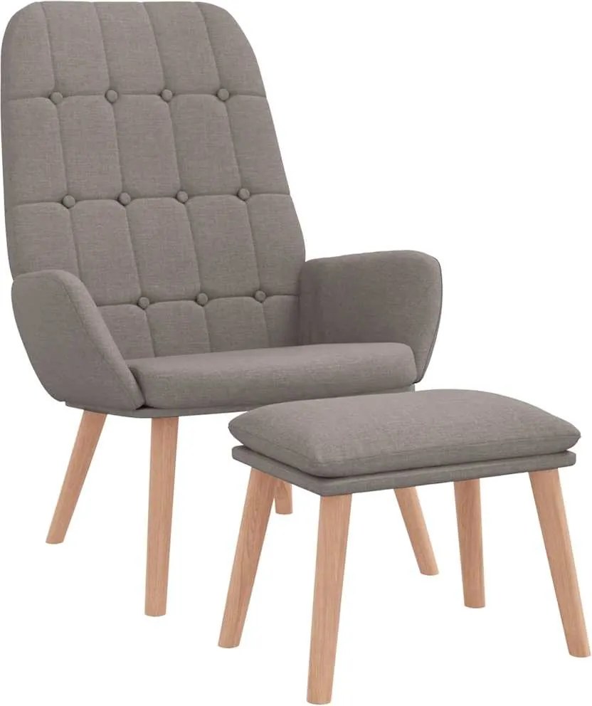 Relaxační křeslo s podnožkou taupe textil 3315156