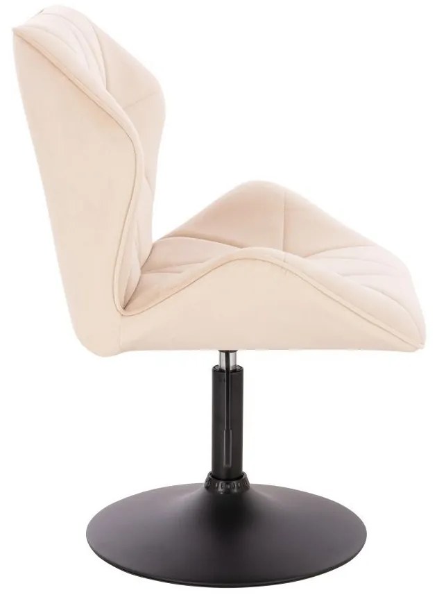 LuxuryForm DESIGN Otočná židle MILANO MAX VELUR na černém talíři - krémová