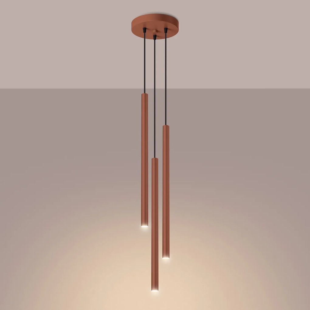 Sollux Lighting Závěsné svítidlo PASTELO 3P červené okrové